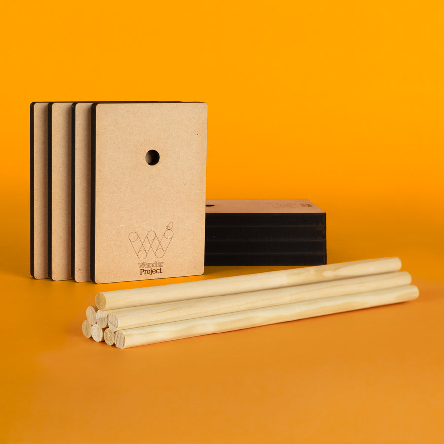 Turbine bases and dowels (set of 8) – The Wonder Project